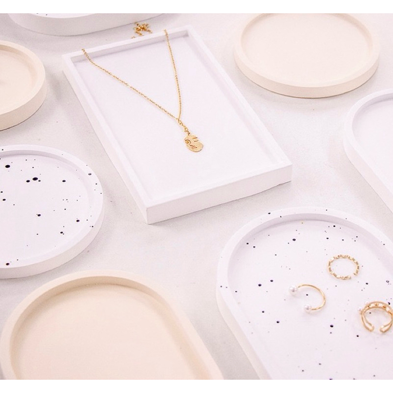 จานเครื่องประดับ แท่นยิปซั่ม Gypsum Plate | 15 แบบ | ขอบเหลี่ยม ถาดรอง ...