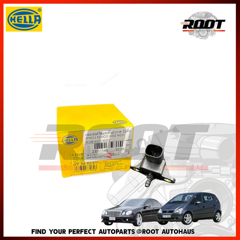 HELLA เซนเซอร์วัดแรงดันอากาศ 3 ปลั๊ก BENZ W211 E220CDI W202 W210 W168 ...