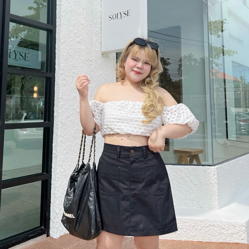 Linn กระโปรงกางเกง (รุ่นกระเป๋าU) กระโปรงสาวอวบ เอว32-46นิ้ว | Shopee Thailand