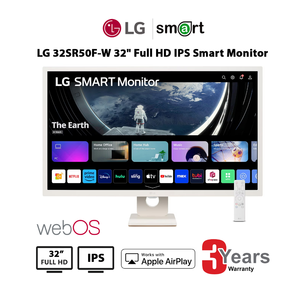 LG 32SR50F-W 32" Full HD IPS Smart Monitor with webOS | Shopee Thailand