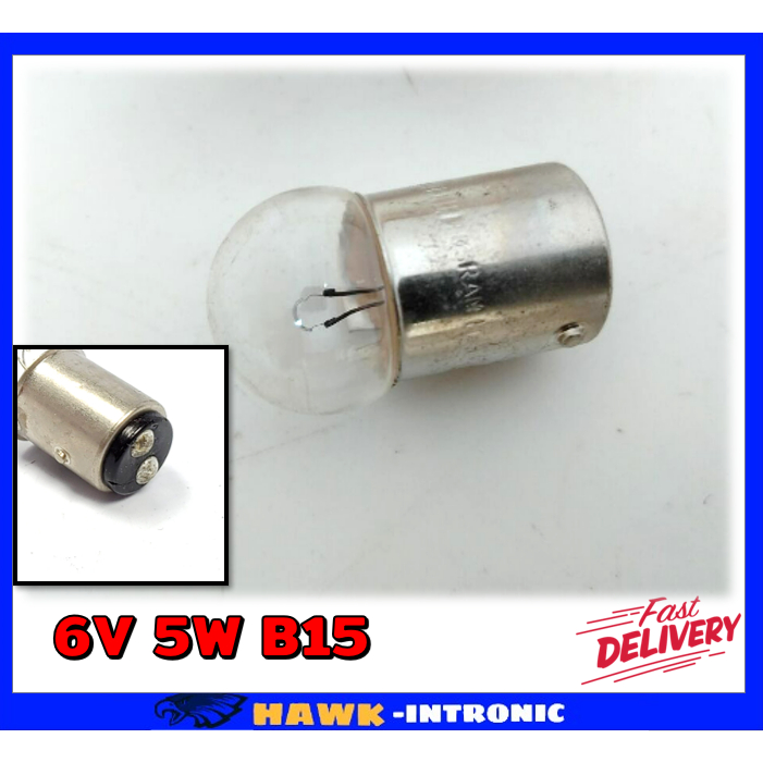 หลอดไฟ 6V 5W Ba15s R5W Light Car Motorbike Position Lamp | Shopee Thailand