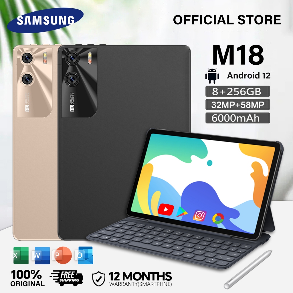 แท็บเล็ต galaxy M18 12+512GB Android 11.0 ช่องใส่ซิมคู่ เชื่อมต่อ wifi ...