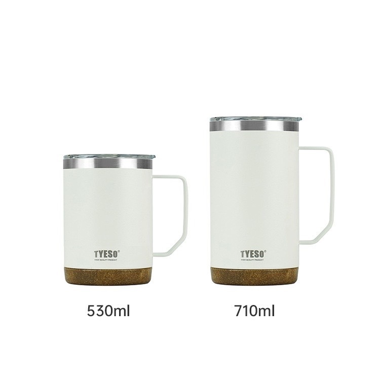 แก้วกาแฟTYESO มีหูจับ เก็บความเย็นดี สแตนเลส304ฐาน ขนาด530/710ml | Shopee Thailand