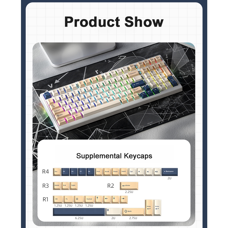 (ของแท้ส่งจากไทย) Xinmeng X98 PRO X98PRO Mechanical keyboard คีย์บอร์ด ...