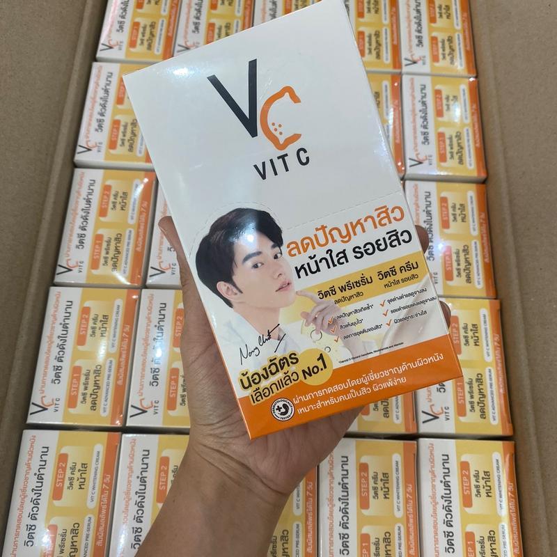 VC Vit C Bio Face Advanced Pre-Serum + Whitening Cream น้องฉัตรครีม+เซ ...