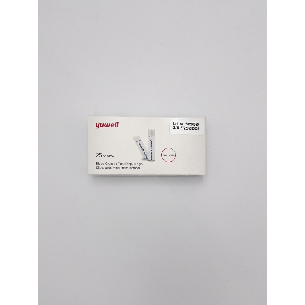 yuwell แผ่นตรวจระดับน้ำตาลในเลือด รุ่น Y350 1 กล่อง บรรจุ 25 ชิ้น EXP:5/2024 | Shopee Thailand
