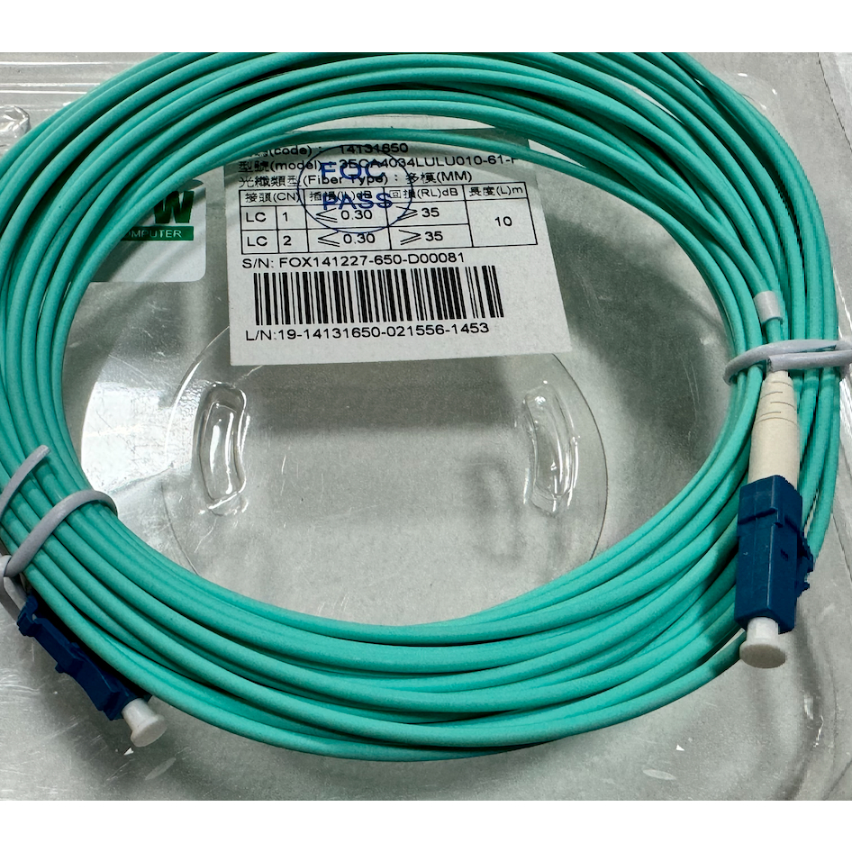 ไฟเบอร์ออปติกจัมเปอร์สาย LC-LC Fiber Cable 14131650 SS-OP-LC/LC-M-10 ...