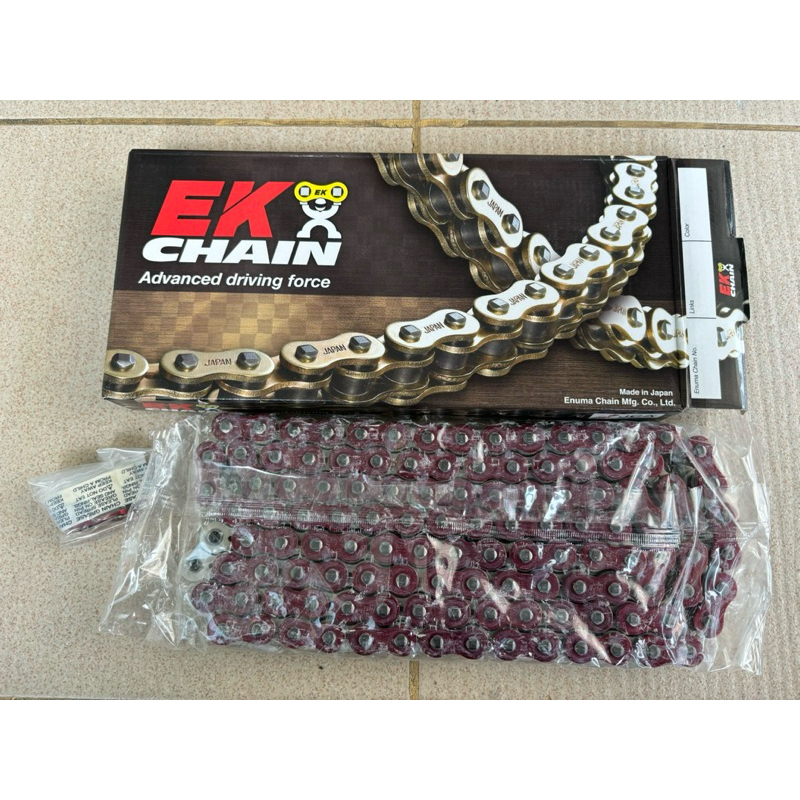 EK 530 SRX2 X-RING สีแดง โซ่แท้ญี่ปุ่น - ยาว 120 ข้อ - ข้อต่อ หมุด ย้ำ ...