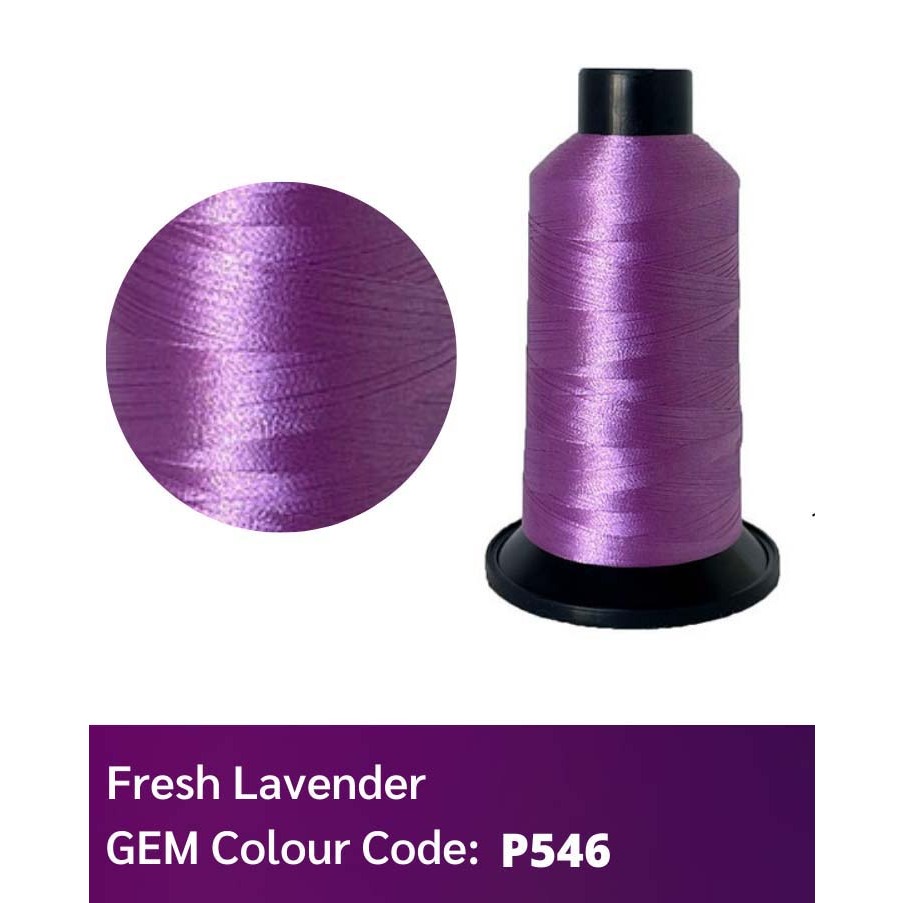 ไหมปัก GEM Embroidery Thread โทนม่วง Purple ซักฟอกสีไม่ตก 3,000 เมตร ...