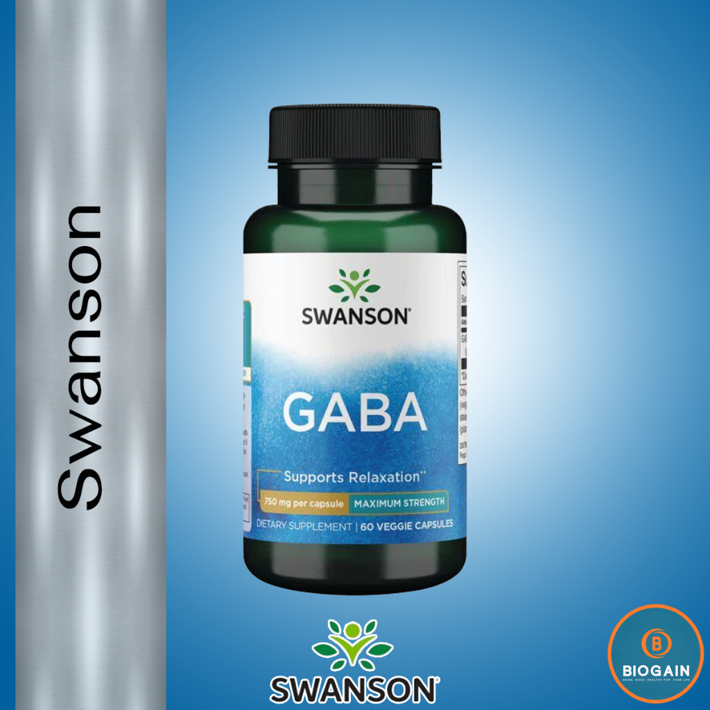 Swanson Ultra- GABA - Maximum Strength 750 mg / 60 Veg Caps | Shopee ...