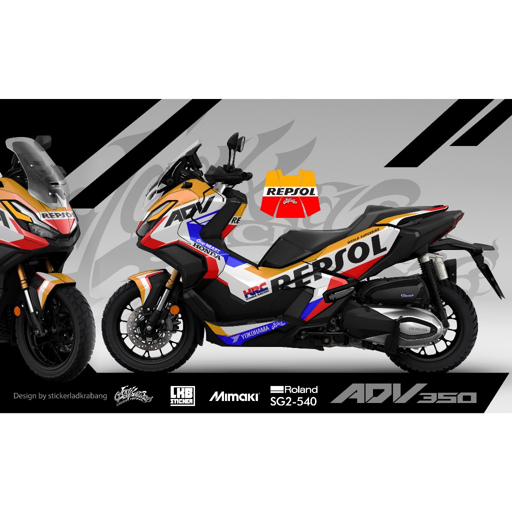 สติ๊กเกอร์แต่งลายรถ Honda ADV 350 2021-2023 ลาย REPSOL | Shopee Thailand