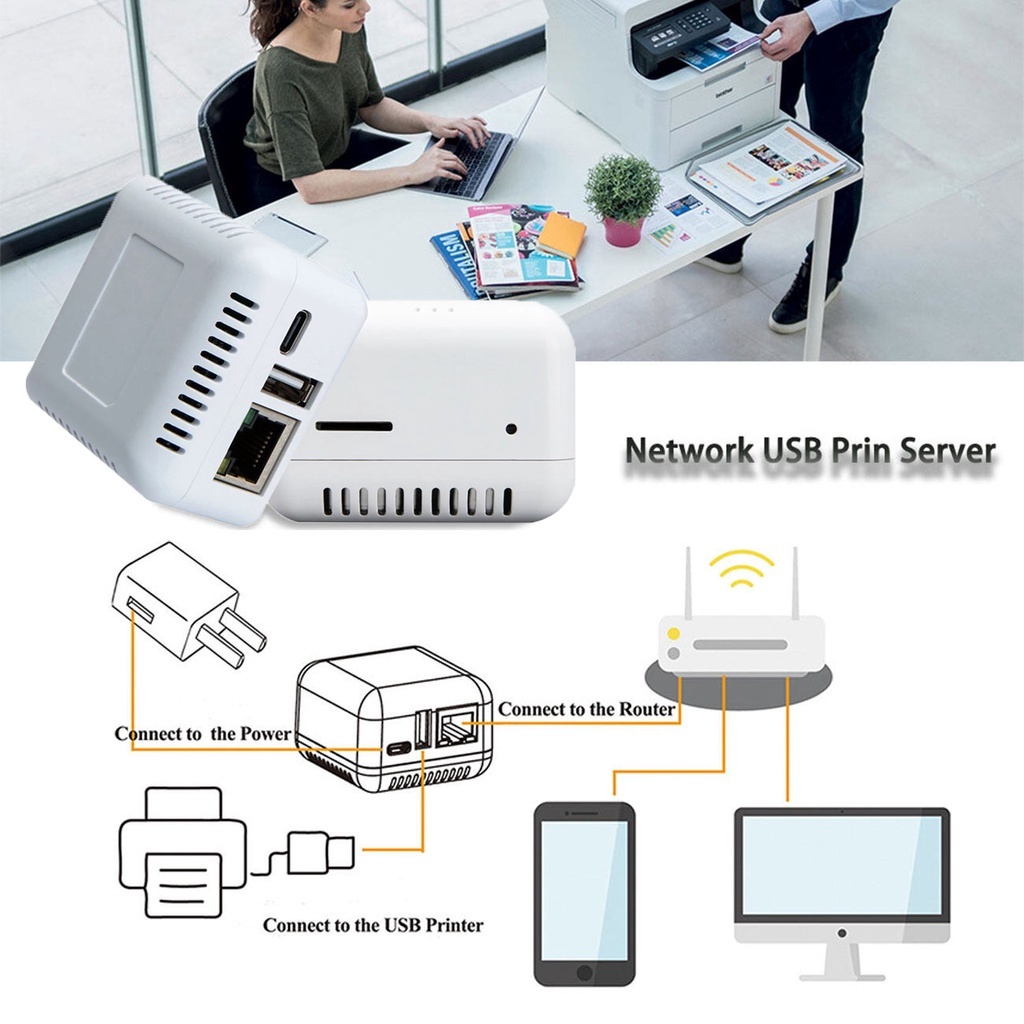 ส่งด่วน+โค้ดลด แชร์เครื่องพิมพ์ เครือข่าย LAN Print Server Network ...