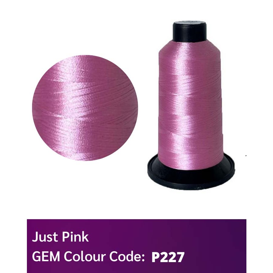 ไหมปัก GEM Embroidery Thread โทนพาสเทล Pastel ซักฟอกสีไม่ตก 3,000 เมตร ...
