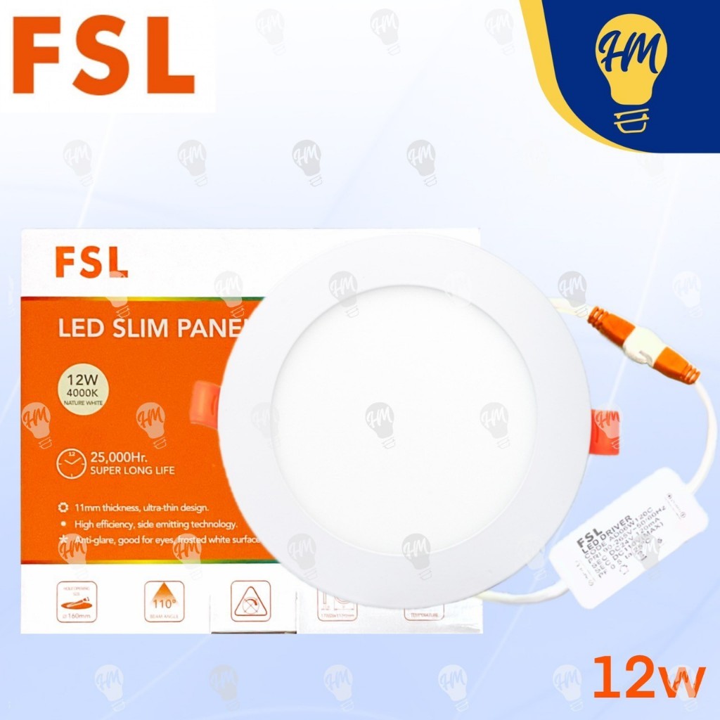 FSL ดาวน์ไลท์ LED 6W 9W 12W 18W แสงคูลไวท์ (Cool White 4000K) Panel Light | Shopee Thailand