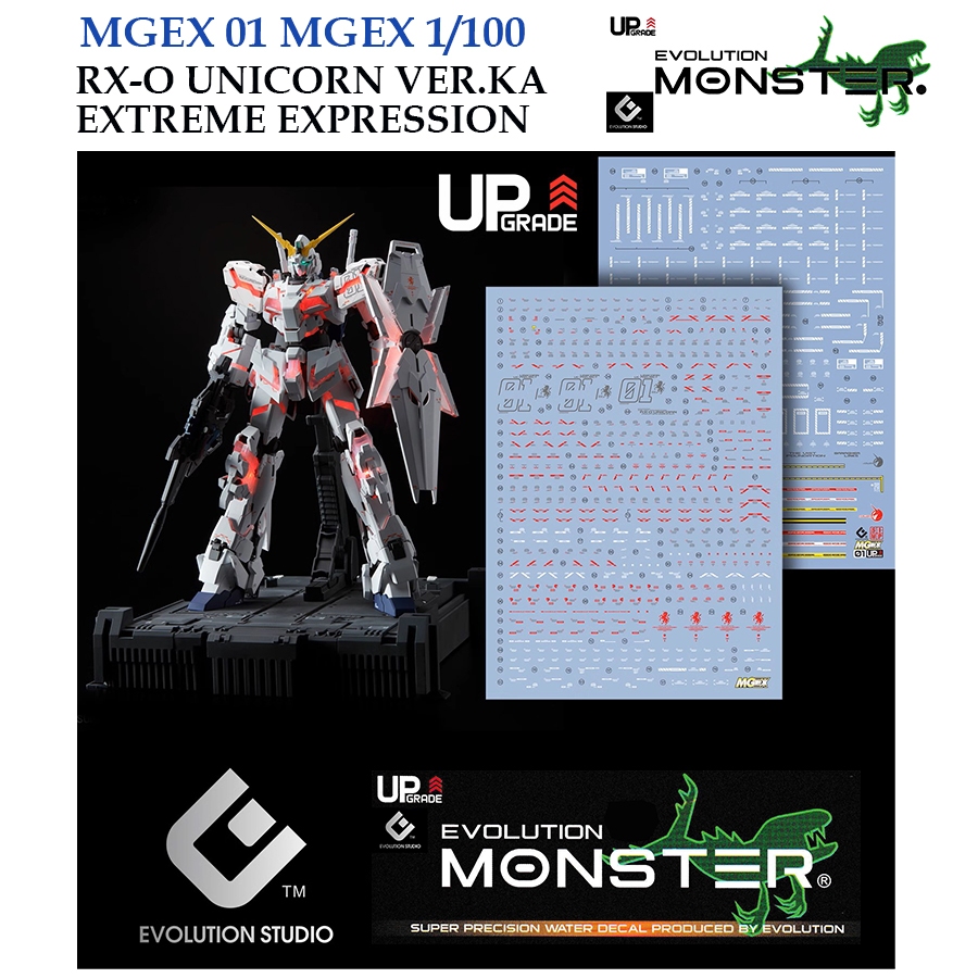 [MONSTER EVO] MGEX01 MGEX 1/100 RX-O UNICORN VER.KA EXTREME EXPRESSION WATER DECAL HIGH ...
