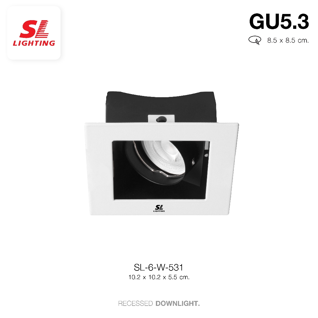 SL LIGHTING | Recessed Downlight โคมไฟดาวน์ไลท์ แบบฝังฝ้า ทรงสี่เหลี่ยม ...