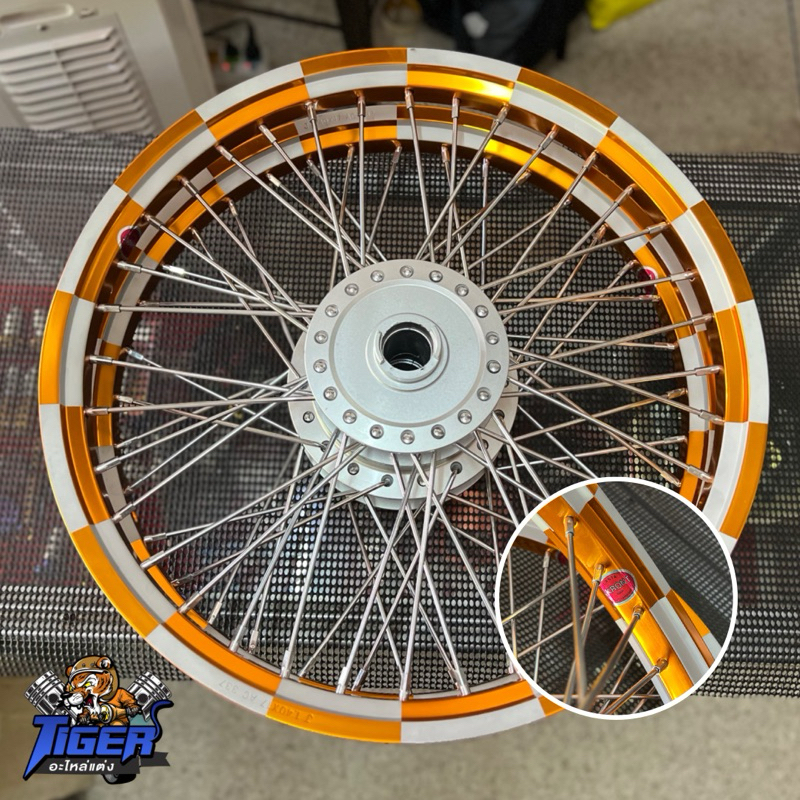 ชุดล้อพร้อมขึ้นซี่ วงล้ออาก้อน(AKRONT)ทรงเองงานสติ๊กเกอร์ไม่มีตอกลาย ...