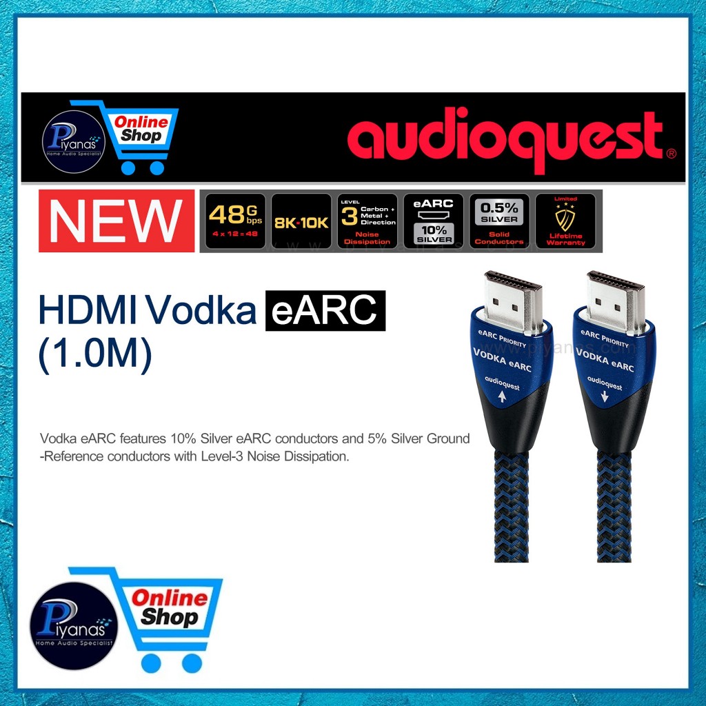 AUDIOQUEST : HDMI-VODKA EARC (1.0M)/(2.0M)/(3.0M) /piyanas electric/ปิยะนัส อิเล็คทริคส์ ...