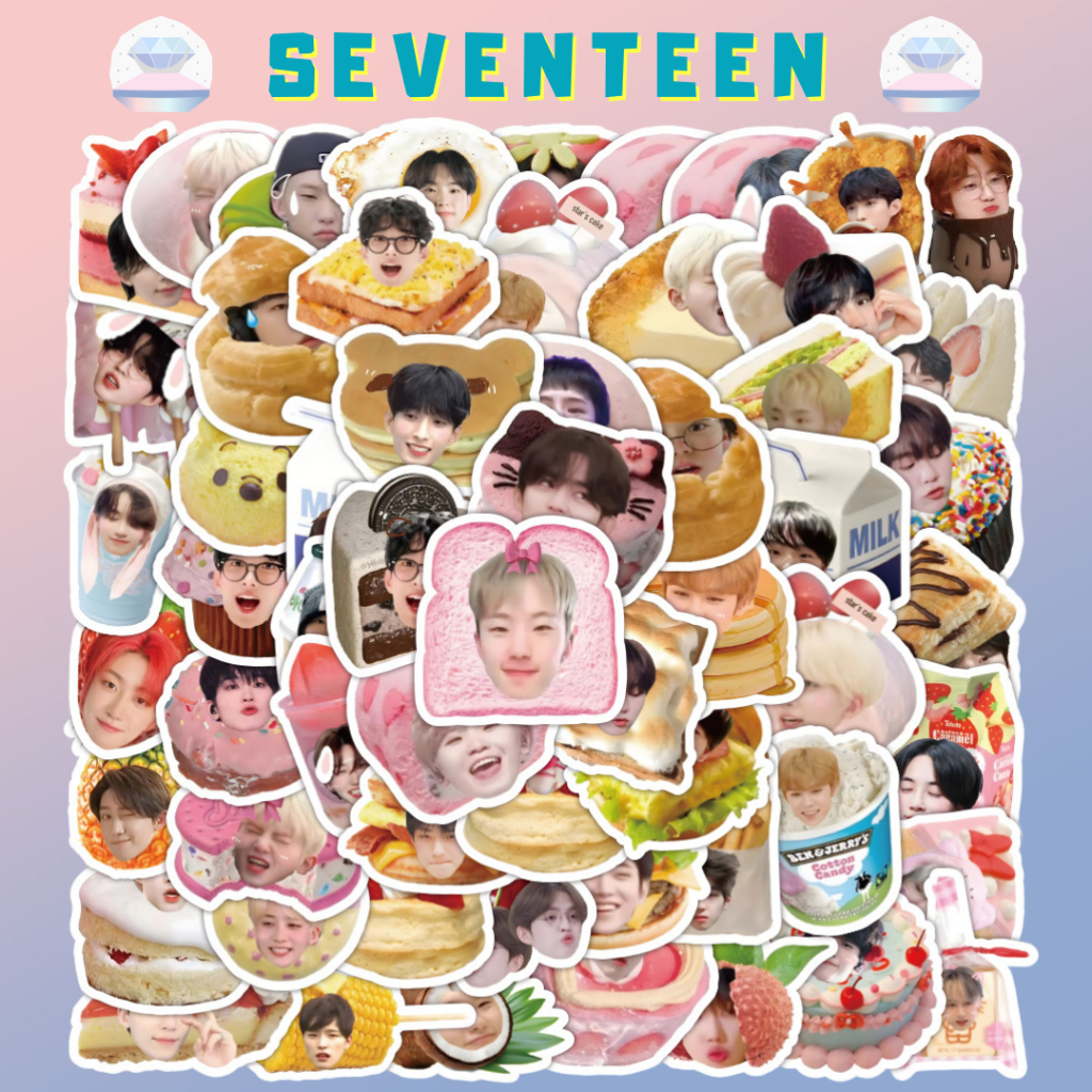 พร้อมส่ง SEVENTEEN สติ๊กเกอร์ dicut หัวโต 63 ชิ้น | Shopee Thailand