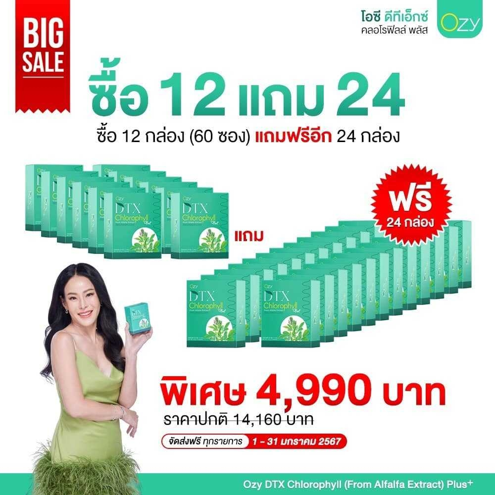 (ส่งฟรี+มีของแถม) 12แถม24 OZY DTX CHLOROPHYLL คลอโรฟิลล์ พี่หนิงปณิตา Detox เลือด ตับ ลำไส้ ช่วย ...