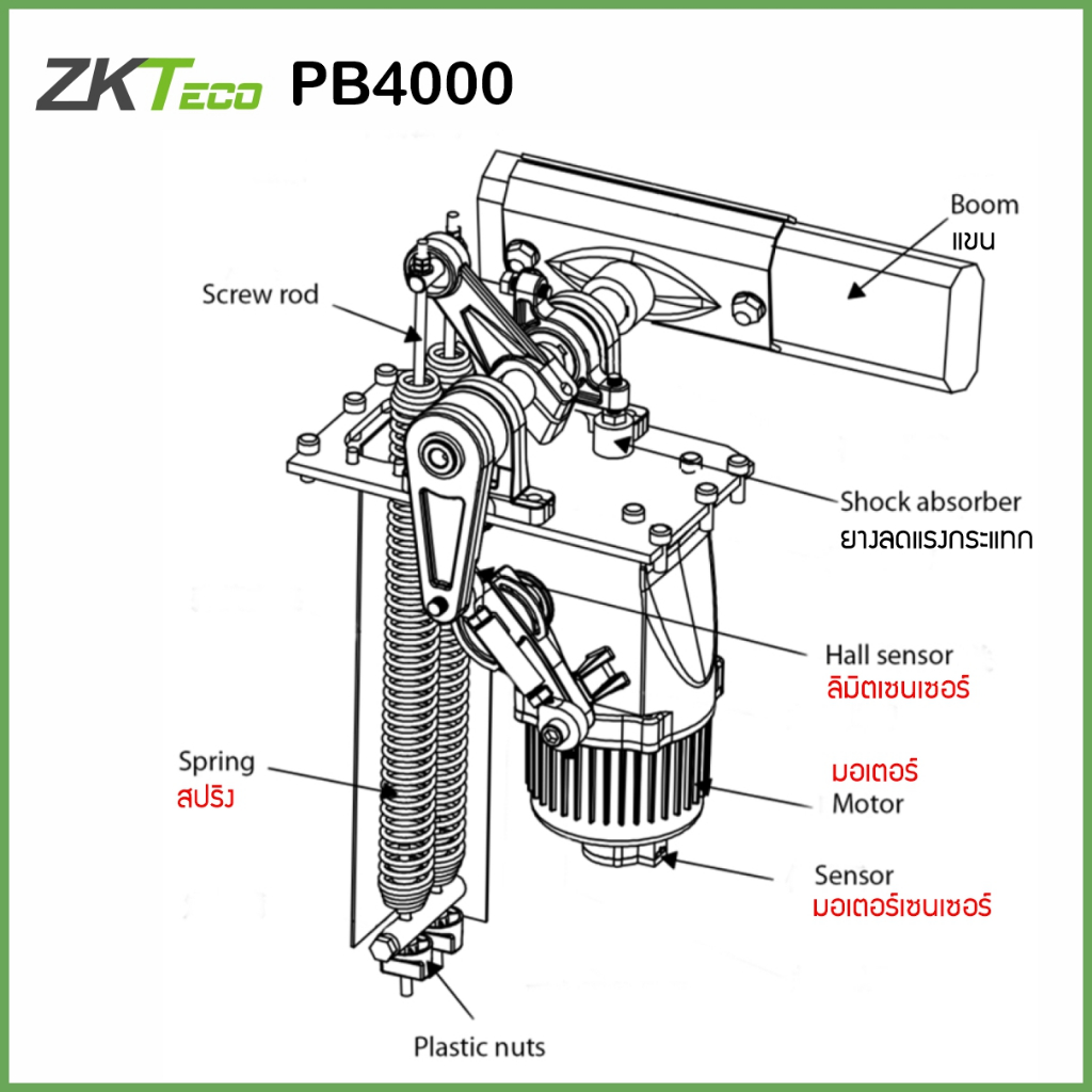ZKTeco อะไหล่ไม้กั้นรุ่น PB4000 ลิมิตเซนเซอร์ สวิทซ์ สปริง รีโมทตัวรับ รีโมทตัวส่ง | Shopee Thailand