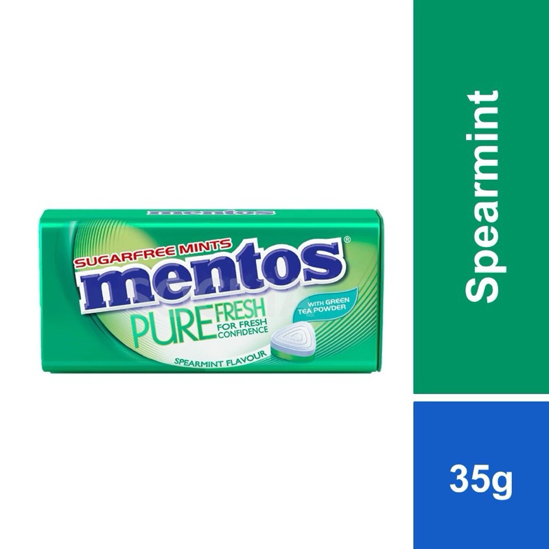 1 แถม 1 Mentos Pure Fresh SugarFree Mints 35g Peppermint/ Spearmint ...