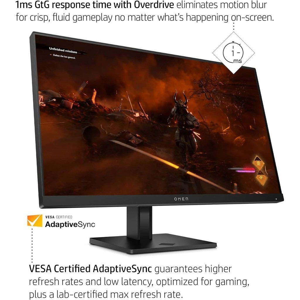 HP Gaming Monitor OMEN 24 165HZ FHD IPS 1ms GTG อัตรารีเฟรชสูง สบายตา ...