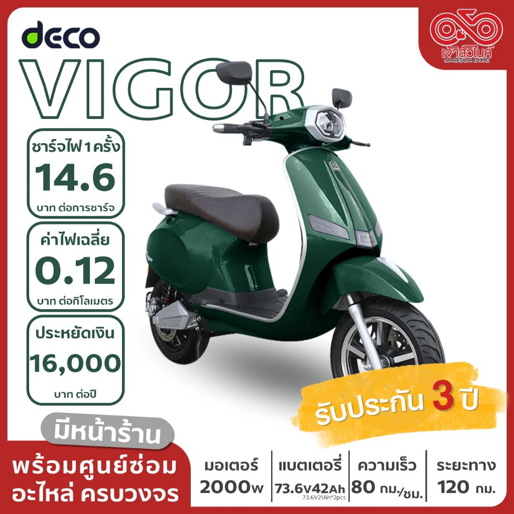 มอเตอร์ไซค์ไฟฟ้า DECO รุ่น Vigor รถไฟฟ้า จดทะเบียนได้ พร้อมส่งทั่ว ...