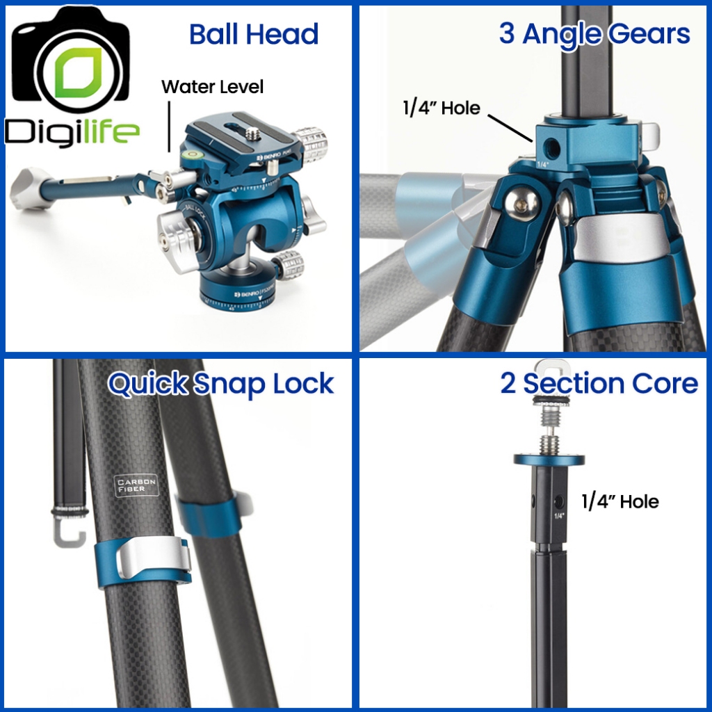 Benro Tripod CyanBird CB259CFK Carbon Fiber ( FS20Pro ) -ฟรีกระเป๋ากล้อง- ขาตั้งกล้อง น้ำหนักเบา ...