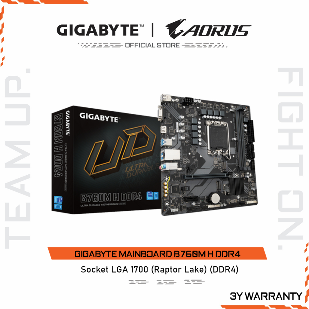 GIGABYTE MAINBOARD B760M H DDR4 เมนบอร์ด B760M H DDR4-REV1.0 | Shopee ...