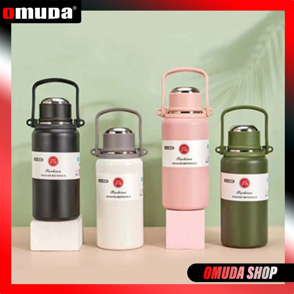OMUDA_SHOPกระติกน้ำสแตนเลส เก็บความร้อน-ความเย็น สูญญากาศ 1200 มล. 4สี เก็บอุณหภูมิ กระบอกนำ้มี ...