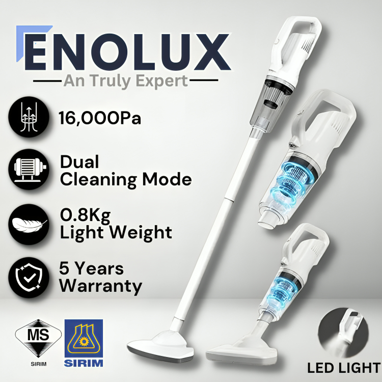 Enolux ST6101 Pro 2023 เครื่องดูดฝุ่นรถยนต์ไร้สายแบตเตอรี่แบบชาร์จไฟได้ 120Wยาวสั้นปร | Shopee ...