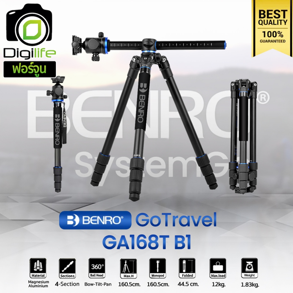 Benro Tripod GA168T B1 - ขาตั้งกล้อง อเนกประสงค์ Monopod, Top View, กาง ...