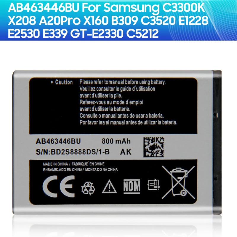 แบตเตอรี่ แท้ AB463446BA AB463446BC AB463446BE AB463446BU AB463446TU สำหรับ Samsung S139 M628 ...