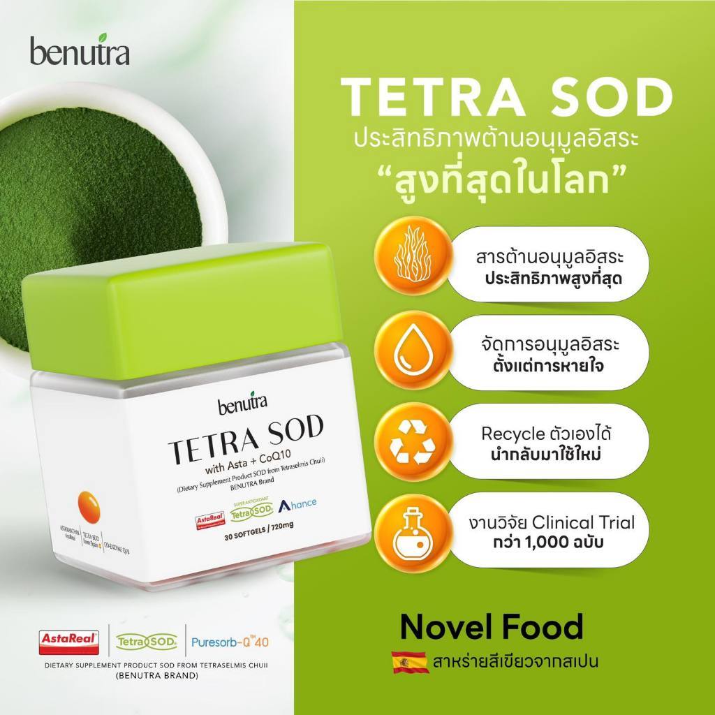 BENUTRA - Tetra SOD + PYCNOGENOL Asta CoQ10 Astaxanthin AstaREAL ...