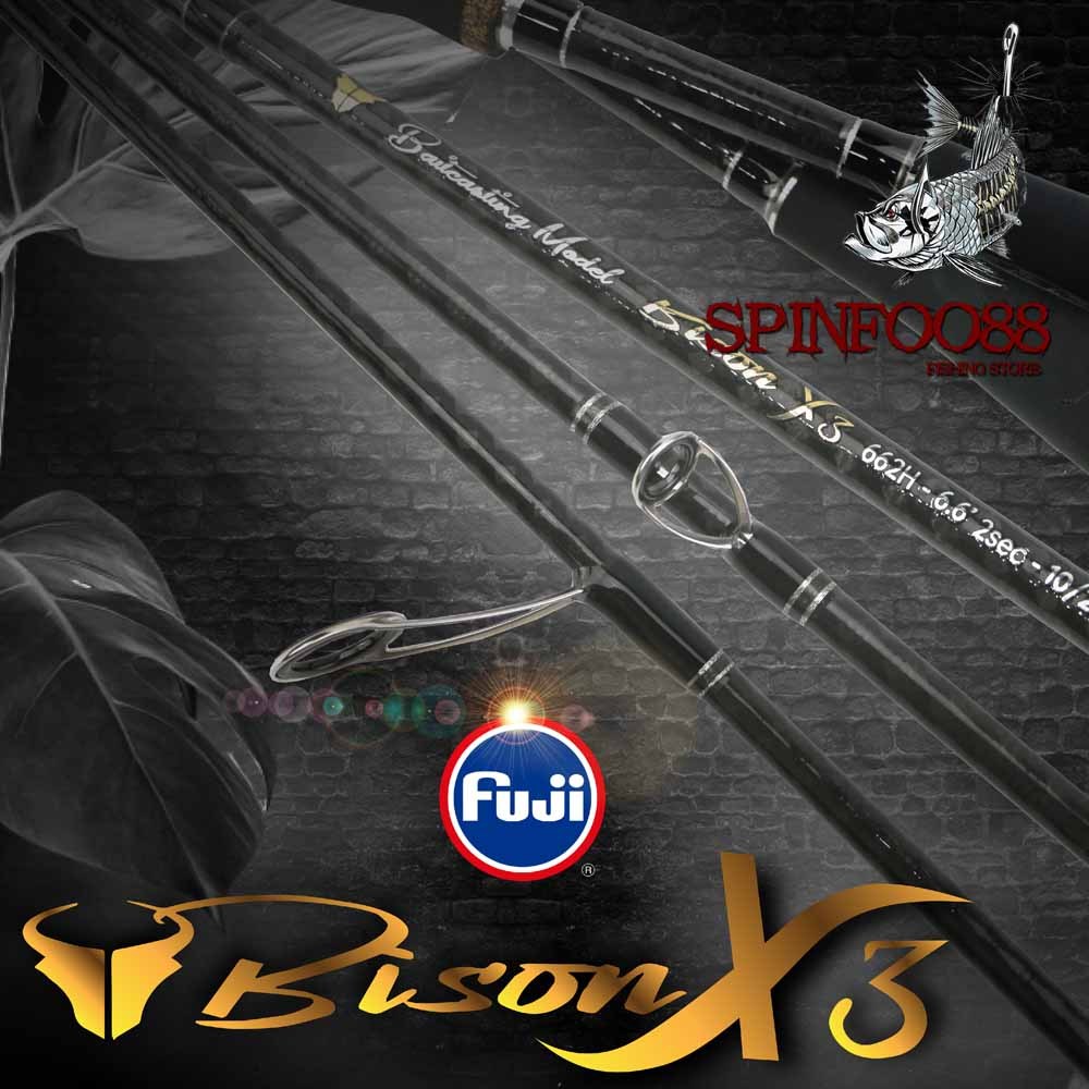 (สินค้าพร้อมส่งในไทย) Bison X3 คันตีเหยื่อปลอม เบท สปินไกด์ฟูจิ ...