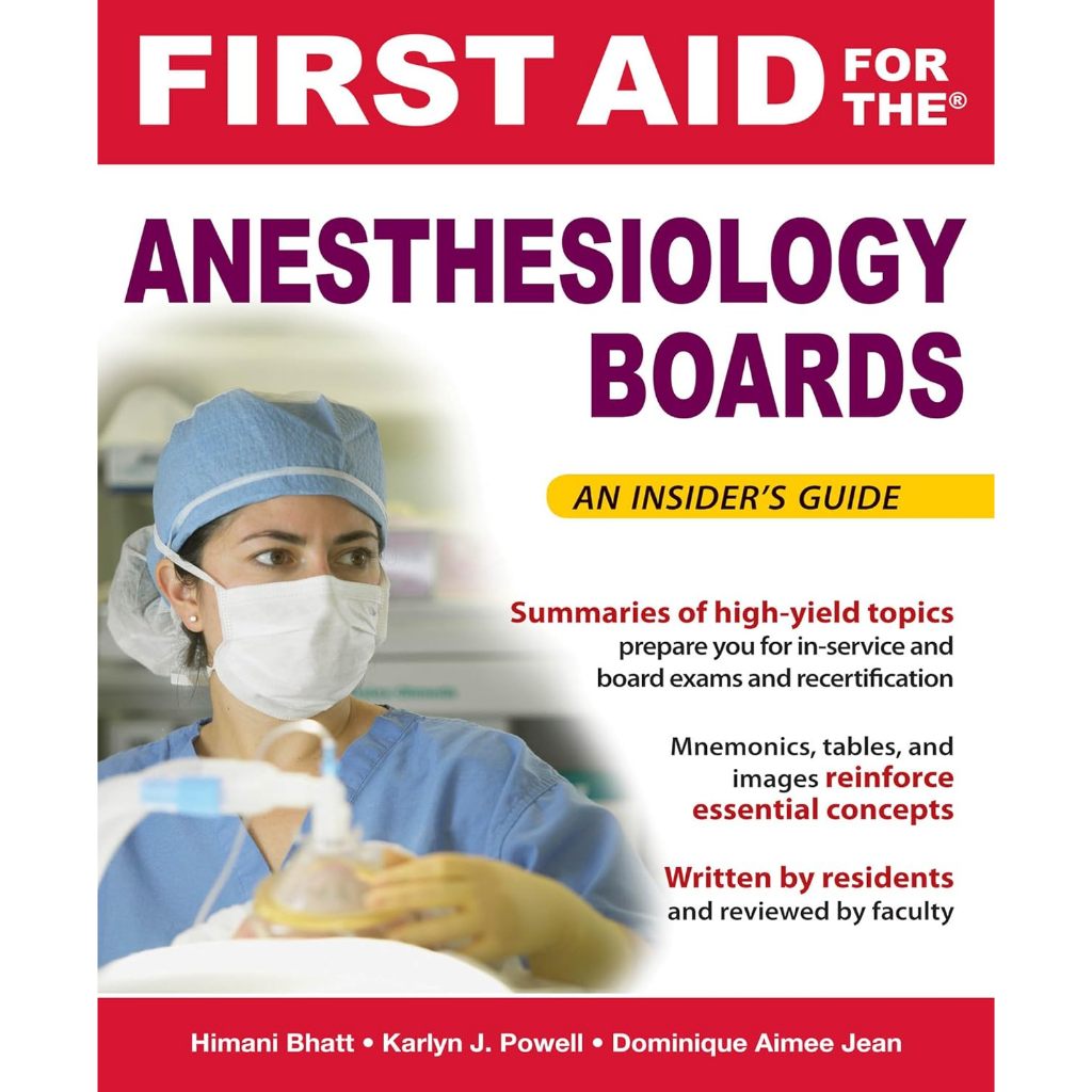 [หนังสือ] First Aid for the Anesthesiology Boards ดมยา วิสัญญี anesthesia medicine usmle english ...