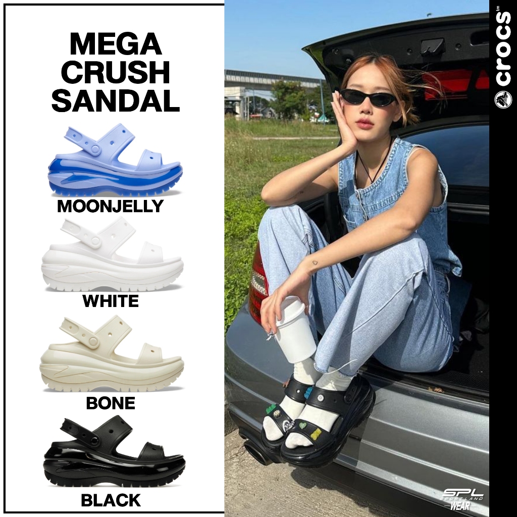 [New buyer ลด 200฿ กรอกโค้ด SPORCR] Crocs รองเท้าแตะ Classic Mega Crush ...