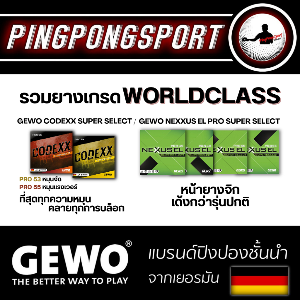ยางปิงปอง GEWO SUPER SELECT รวมยางปิงปอง เกรด WORLD CLASS ( NEXXUS ...