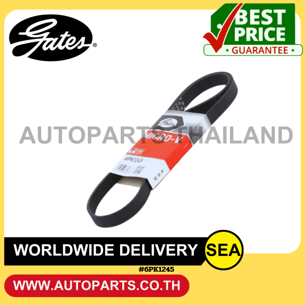 GATES สายพานร่อง PK (Micro-V EPDM) รุ่น 6PK1245 TOYOTA LEXUS ES, CAMRY ...