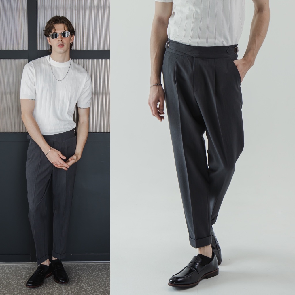 BARON THOMAS Trousers [Signature series] กางเกงขากระบอกตรงเอวสูง ...