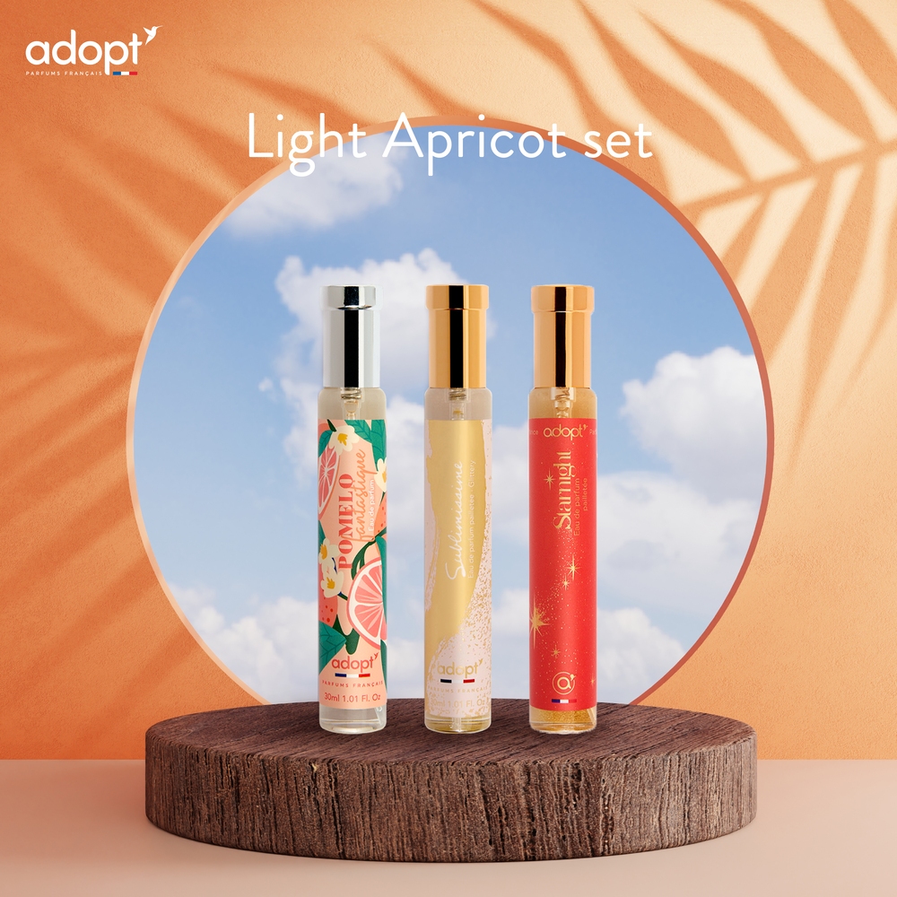 📌Set 3 ขวด For Unisex 🍐🪵Light aprocot set🪵🍊 Adopt parfum น้ำหอมพรีเมียม ...