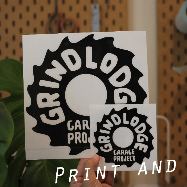 สติ๊กเกอร์ลาย Grind lodge แบบ 2 ราคาถูก งานไดคัท กันน้ำกันแดด มีหลายแบบ ...