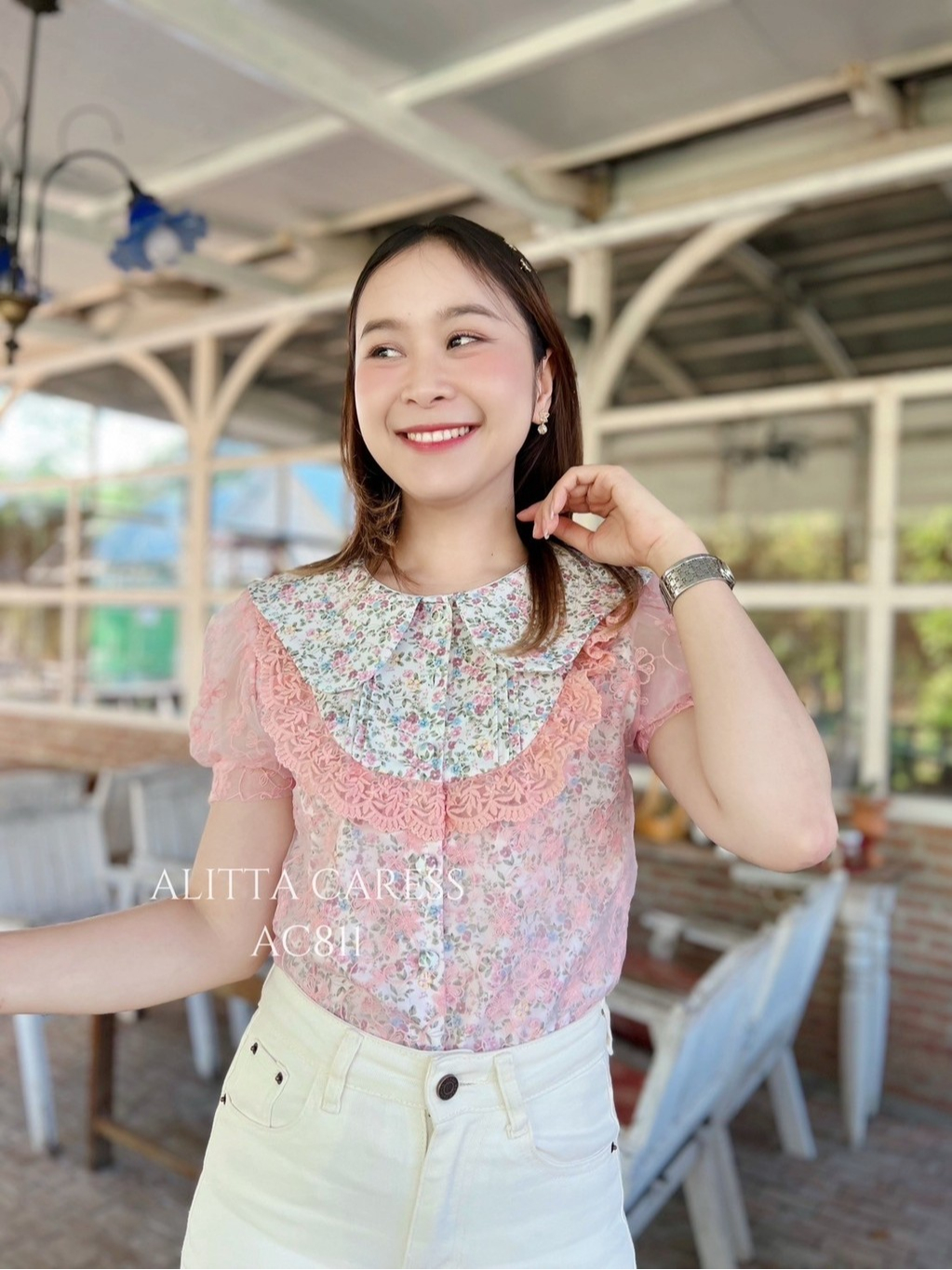 ALITTA CARESS AC811 เสื้อลายลูกไม้ ผ้าฉลุลูกไม้ น่ารักมาก งานตัดเย็บ ...