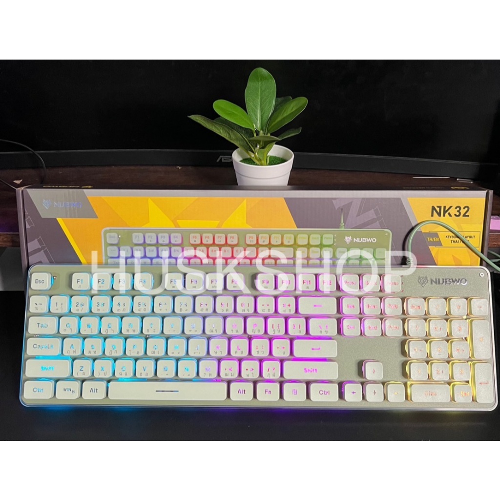 Nubwo Gaming Keyboard Fortune NK-32 คีย์บอร์ดเกมมิ่ง ไฟรุ้ง7สี (คีย์บอร์ดภาษาไทย) ประกันศูนย์ 1 ...