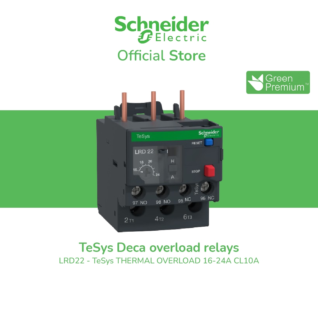 Schneider Electric Thermal overload relay,รุ่น Tesys Deca,16-24A,1NO ...