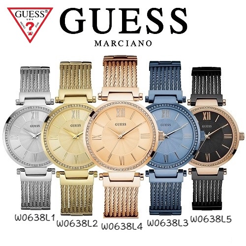 F.A ของแท้100%GUESS นาฬิกาผู้หญิง ชุดเรียบง่ายประดับเพชรคริสตัล ขนาด ...