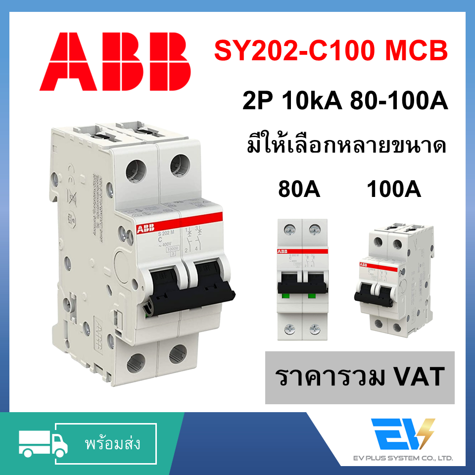 [ABB] Circuit Breaker 2P 80-100A 10kA SY202-C100 สำหรับงานติดตั้งระบบไฟฟ้า【พร้อมส่ง】 | Shopee ...