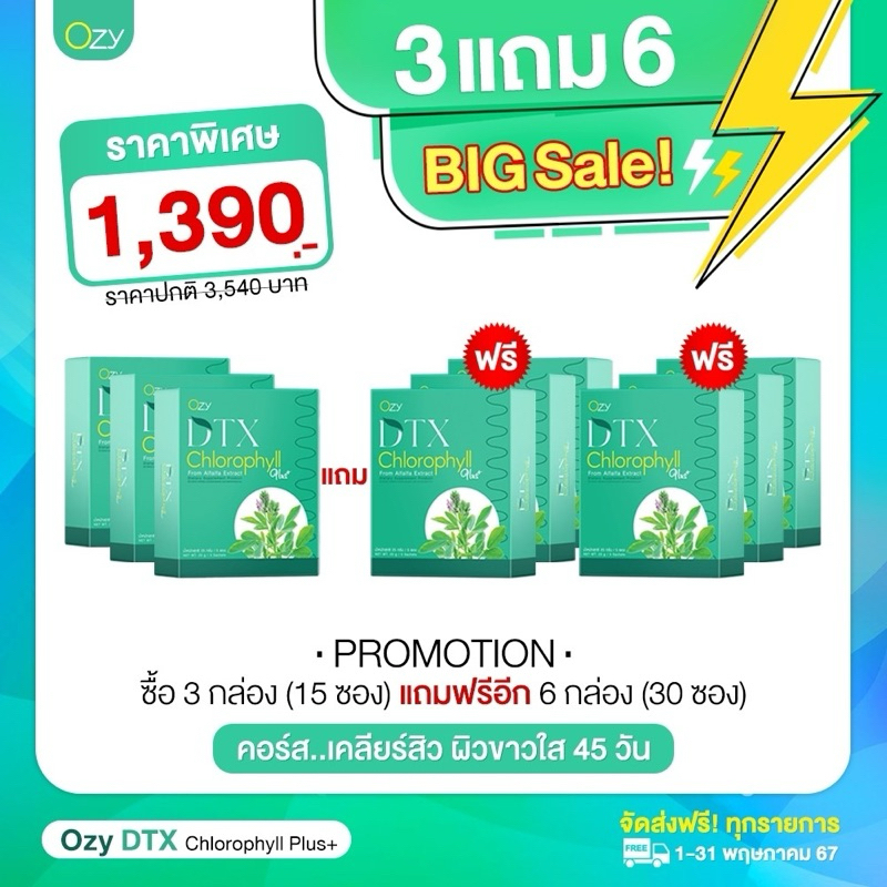 💚 Ozy DTX Chlorophyll Plus💚3free6 | Shopee Thailand