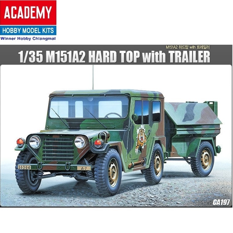 โมเดลรถถัง Academy 13012 M151A2 HARD TOP WITH TRAILER scale 1/35 ...